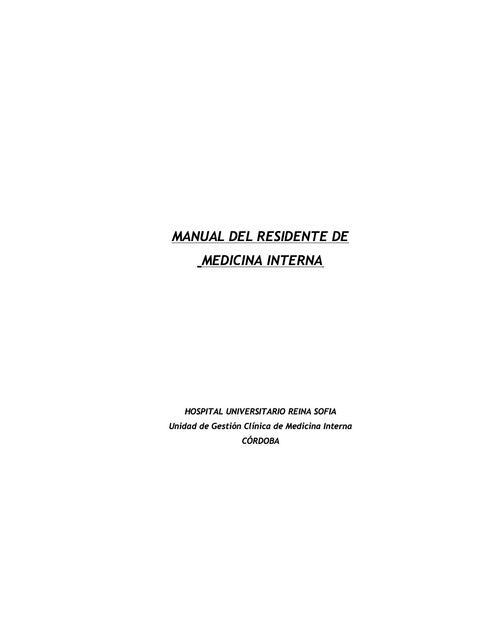 Manual del Residente de Medicina Interna | Medicina y Farmacia | uDocz