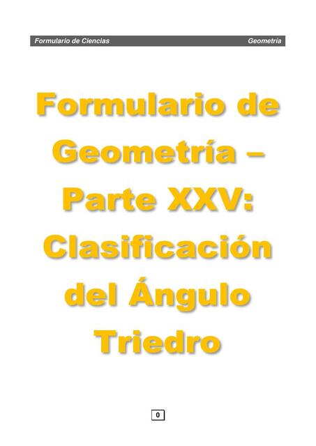 Geometría XXV - Clasificación del Ángulo Triedro | Study Ingeniería | uDocz
