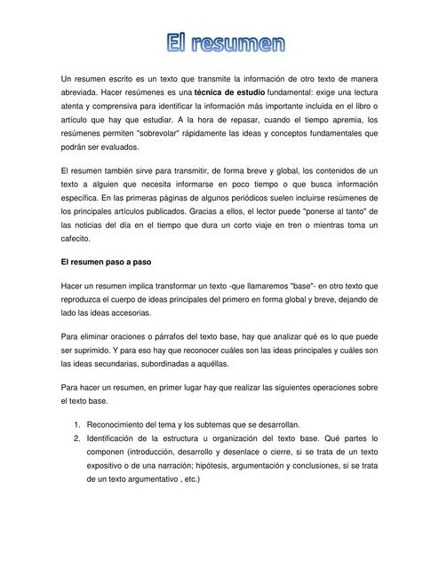 El resumen | Agus Moyano | uDocz