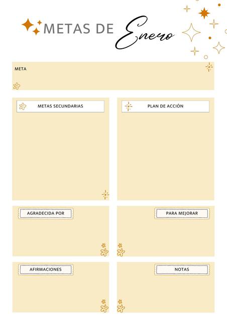 Planner Personal de metas mensuales | Jazmine Nikkinen | uDocz