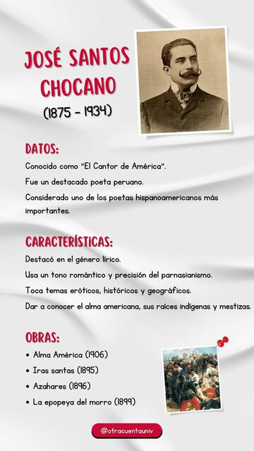 Biografía José Santos Chocano | Otra Cuenta Universitaria | uDocz
