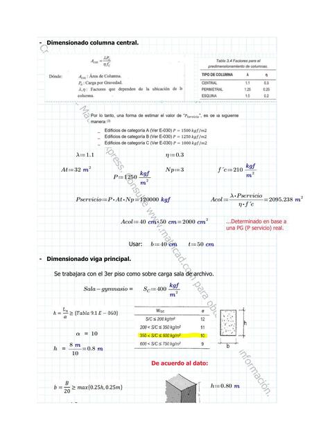 PREDIMENSIONAMIENTO ESTRUCTURAL | RECOPILACIONES DE INGENIERIA | uDocz