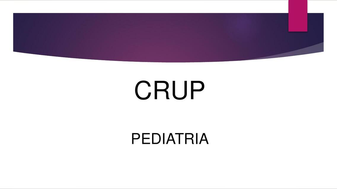 Crup | Pediatria | uDocz