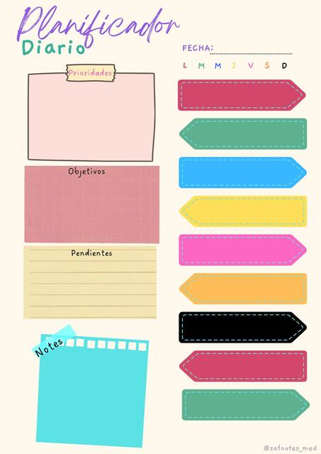Planner diario Multicolor | Yuleisy Roque Garcia | uDocz