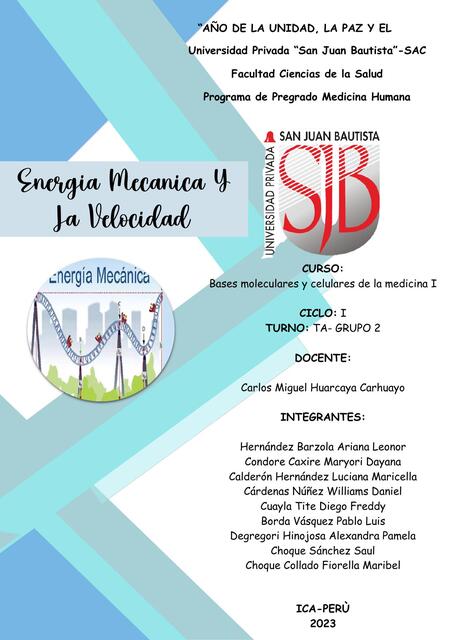 Informe de energía cinética y potencial | Ariana hernandez | uDocz