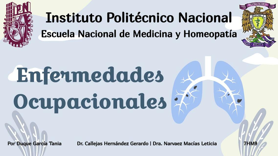 Enfermedades Ocupacionales | Tania Duque García | uDocz