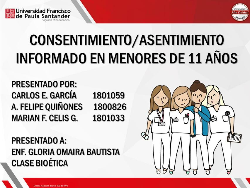 Asentimiento informado en menores de 11 años | LLL | uDocz