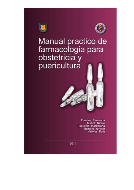 Manual practico de farmacologia para obstetricia y puericultura | Francisca | uDocz