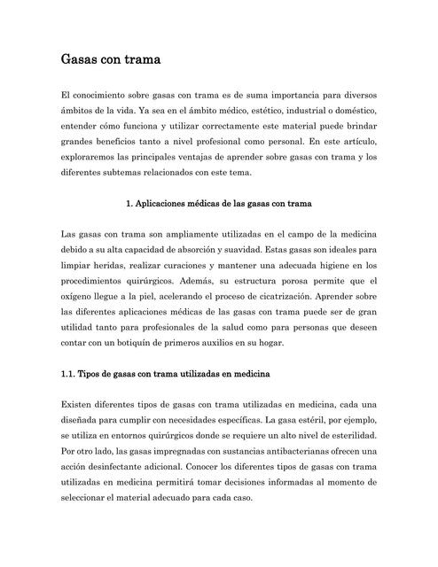 Gasas con trama | Cuidados y enfermería | uDocz