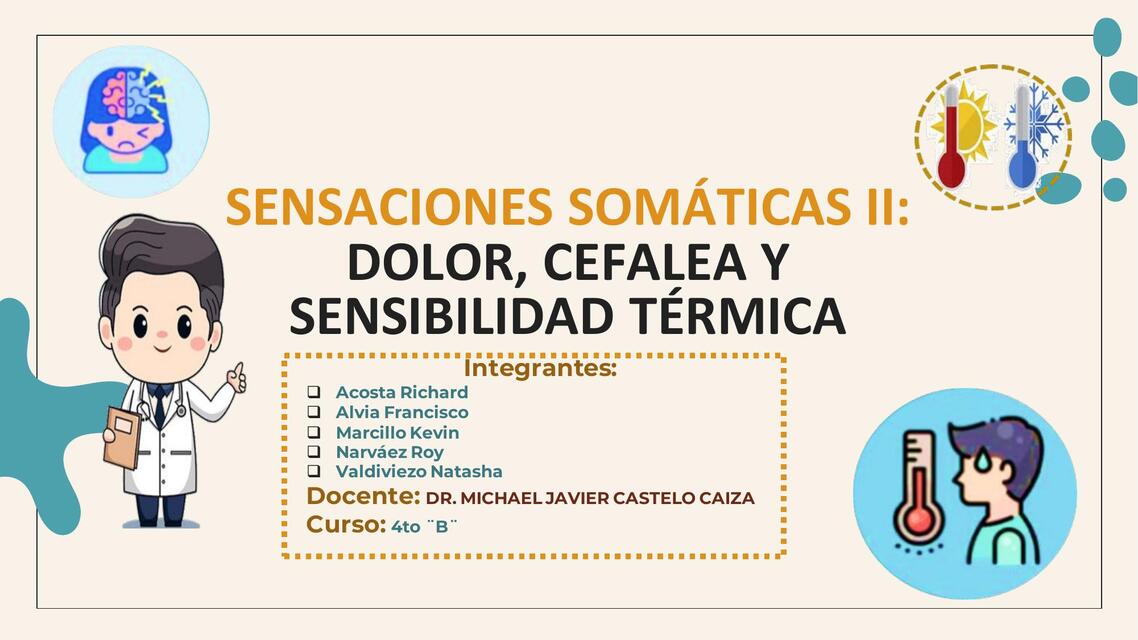 Flashcards de Sensaciones somáticas II: dolor, cefalea y sensibilidad térmica | Por Danahe Mero ...