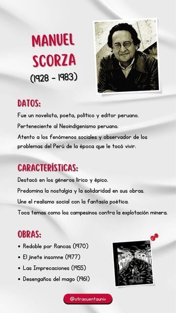 Biografía Manuel Scorza | Otra Cuenta Universitaria | uDocz