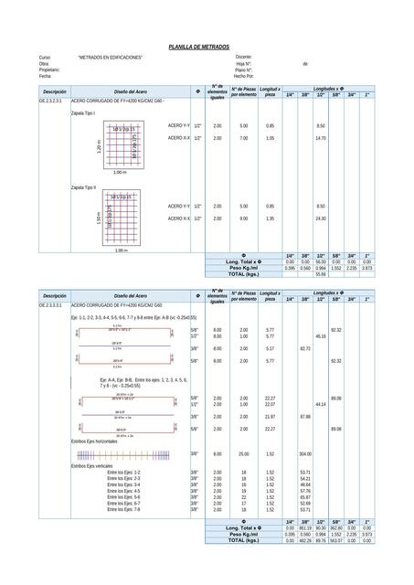 Planilla de Metrados | Lvcivs | uDocz