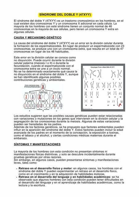 Síndrome del Doble Y (47XYY) | ruth de francisco | uDocz