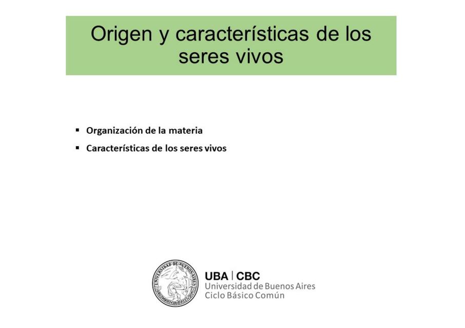 Origen y características de los seres vivos | LaiLai Trelles | uDocz