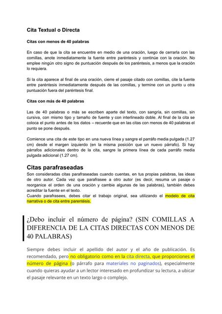 Cita textual o directa | Veronica Castro Navarrete | uDocz