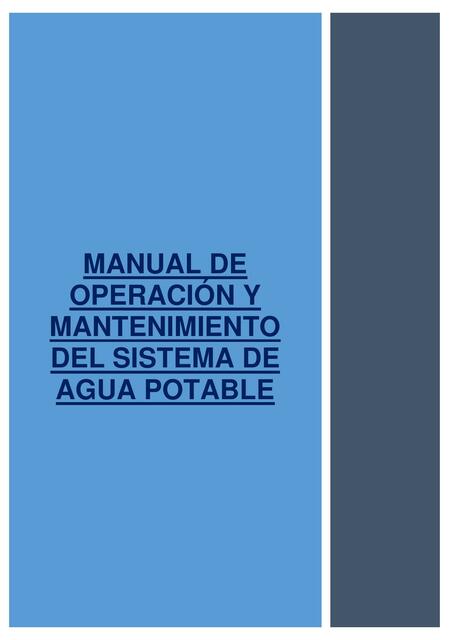 Manual de Operación y Mantenimiento del Sistema de Agua Potable | Elton Chumbimuni | uDocz