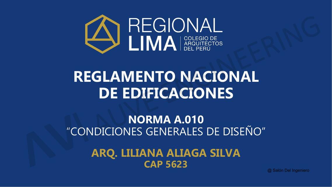 Norma RNE: A010 - Condiciones Generales de Diseño | Salón Del Ingeniero ...
