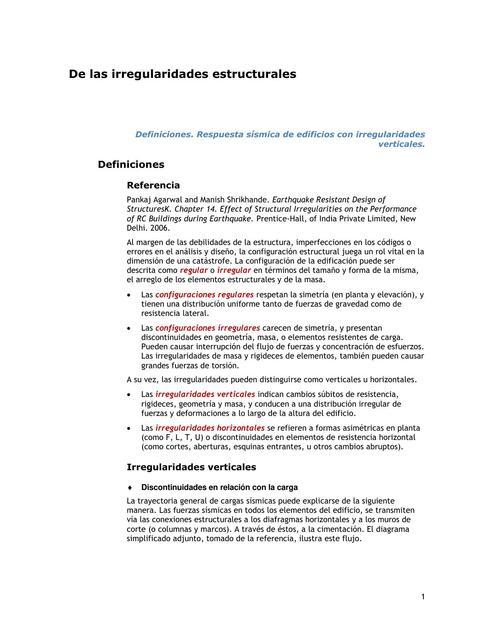 De Las Irregularidades Estructurales | Anon | uDocz