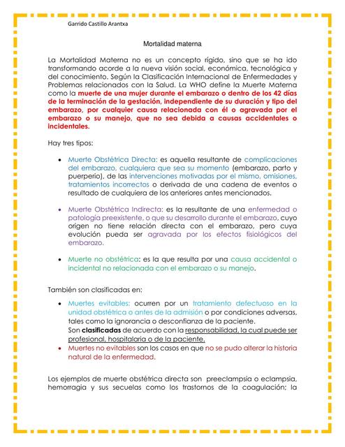 Mortalidad materna | FitMed | uDocz