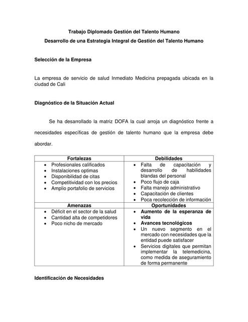 Gestión del Talento Humano Desarrollo de una Estrategia Integral | tustrabajos.co | uDocz