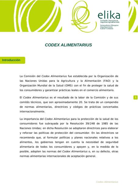 Comisión del codex Alimentarius | Ciudad económica | uDocz