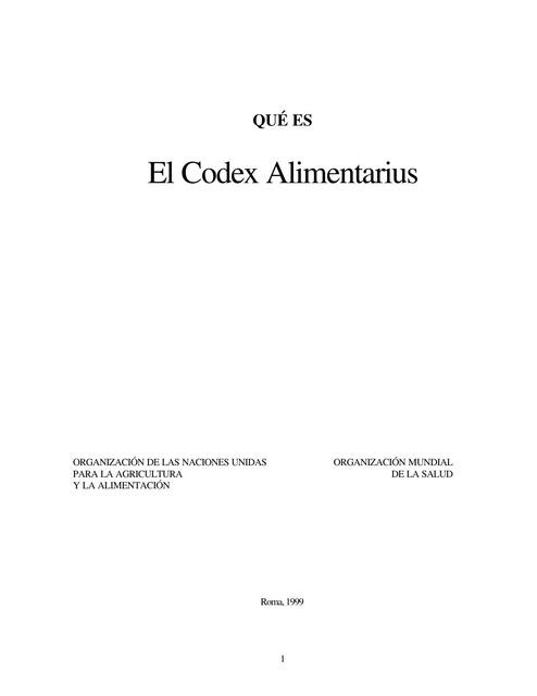 Qué es el codex alimentarius | Ciudad económica | uDocz
