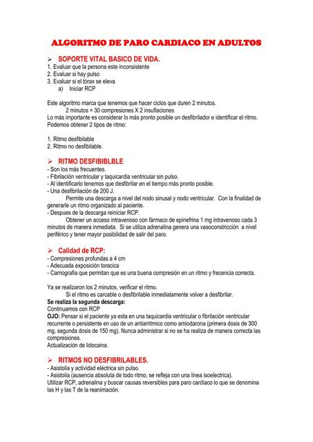 Algoritmo de paro cardíaco | Nancy A3C | uDocz Algoritmo de paro cardíaco | Nancy A3C | uDocz