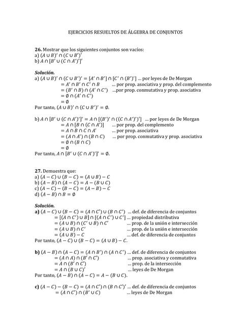 Ejercicios Resueltos de Álgebra de Conjuntos | Andy SC | uDocz