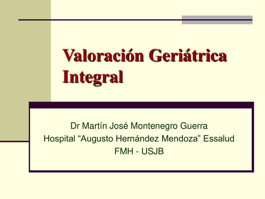 Valoración Geriátrica Integral | Alezka | uDocz