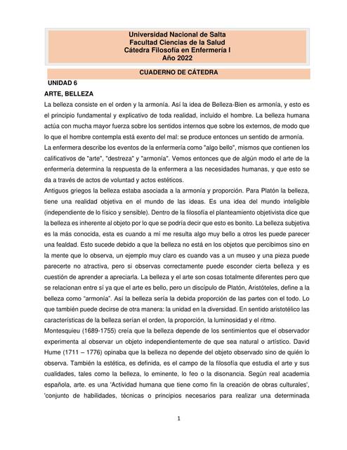 Cátedra Filosofía en Enfermería I | Ga | uDocz