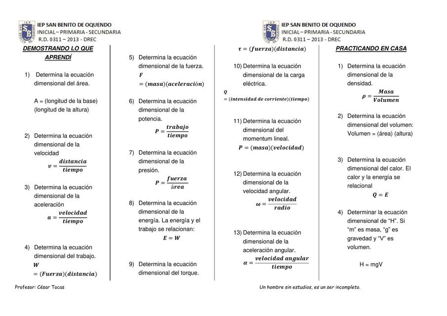 Análisis dimensional 1 | Eliana Hallasi Q | uDocz