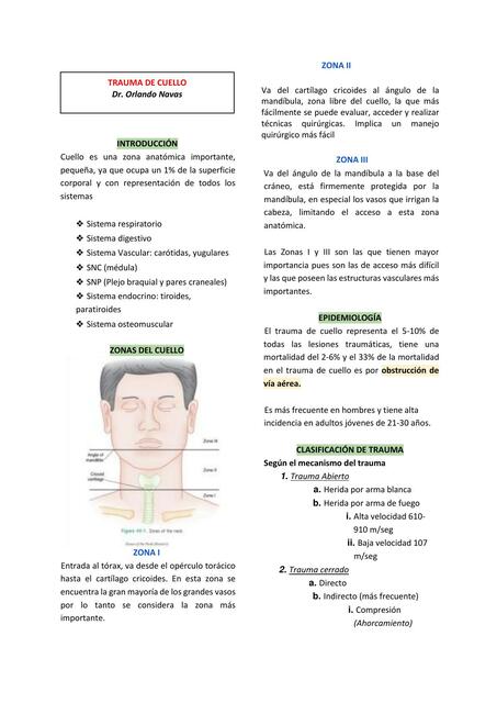 Trauma del cuello | Mary Mednotes | uDocz