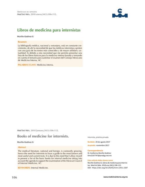 Libros de medicina para internistas | Medicina y Farmacia | uDocz