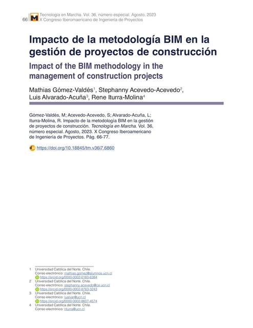 Impacto de la Metodología BIM en la Gestión de Proyectos de ...