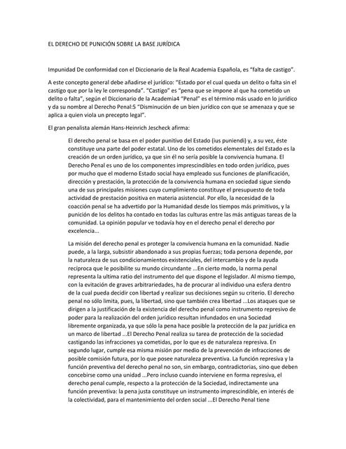 EL DERECHO DE PUNICIÓN SOBRE LA BASE JURÍDICA | Ana Gisela Mercado | uDocz