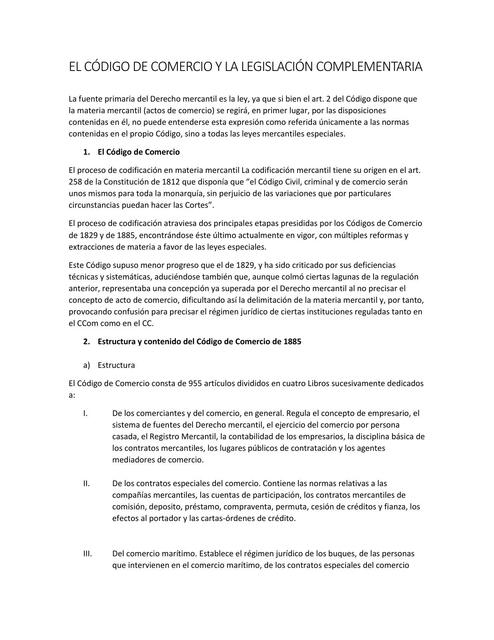 CÓDIGO DE COMERCIO Y LEGISLACIÓN COMPLEMENTARIA | Ana Gisela Mercado | uDocz