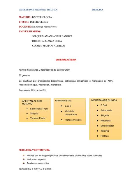 Enterobacteria | anahi danitza colque | uDocz