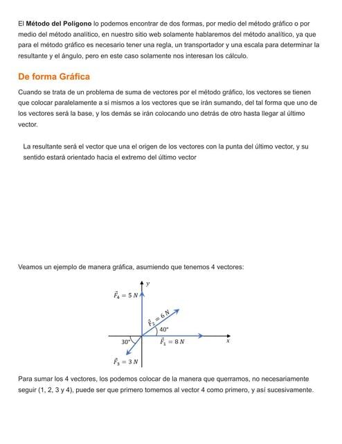 Suma de Vectores Método del Polígono | Matemáticas y ciencia | uDocz