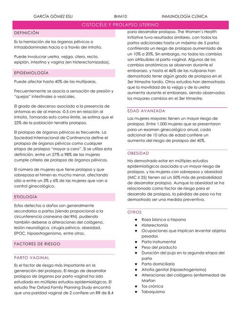 22 Cistocele y prolapso uterino | Fabio Ortiz | uDocz