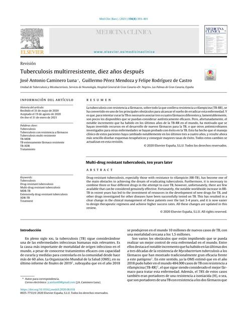 Tuberculosis Multirresistente | Karla Lorena Zamudio Imaca | uDocz