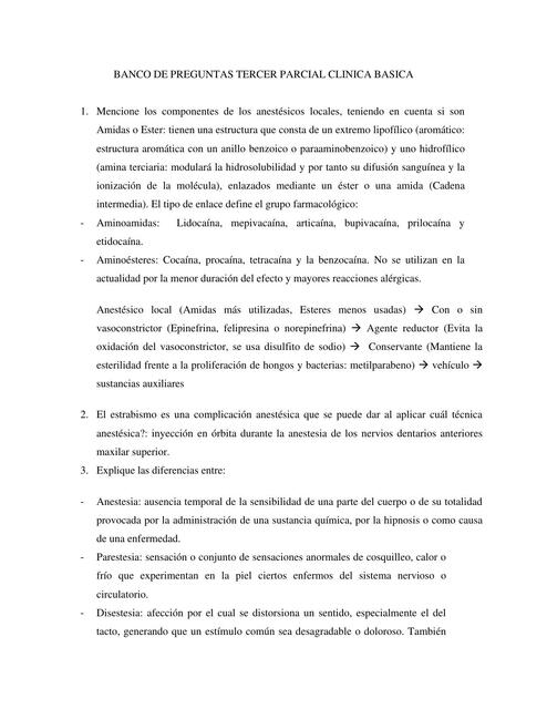 Banco de preguntas tercer parcial clinica | tustrabajos.co | uDocz