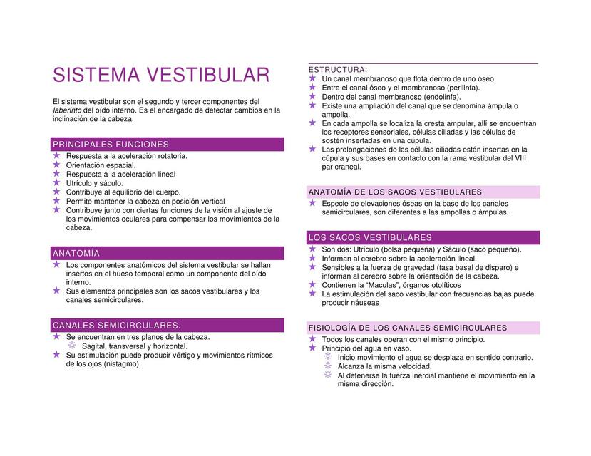 Sistema Vestibular | Matilde Suarez | uDocz