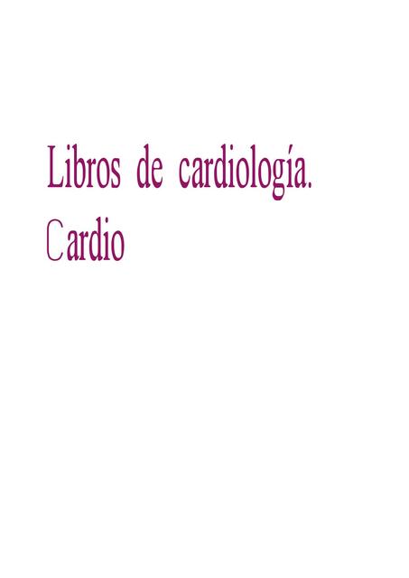 Libros de cardiología | Medicina y Farmacia | uDocz