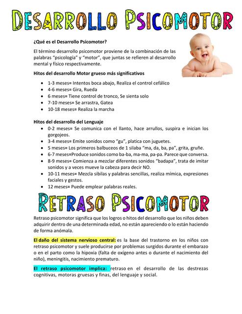 Desarrollo Psicomotor y el Retraso Psicomotor | Ana Salazar | uDocz