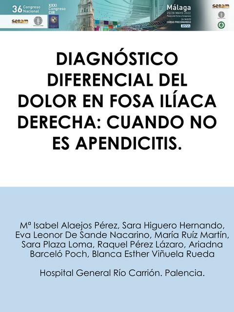 Diagnóstico Diferencial del Dolor en Fosa Ilíaca Derecha | Kendry Gamarra | uDocz