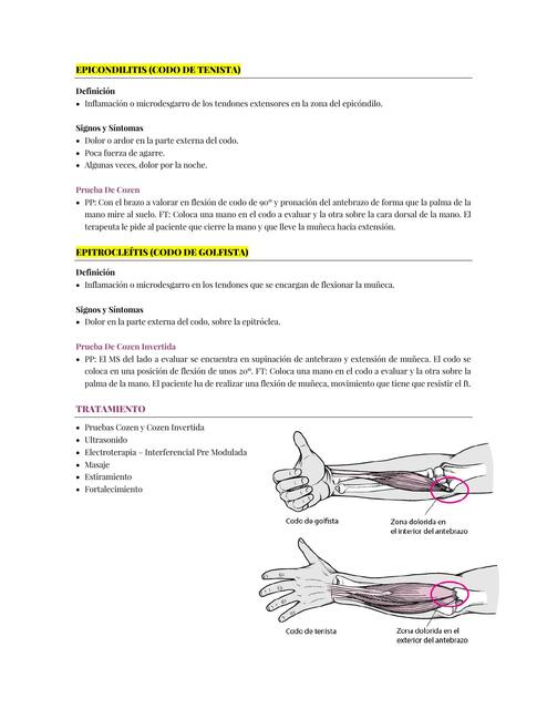 Epicondilítis y epitrocleítis | Physio Studies | uDocz