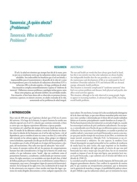 Tanorexia ¿A quién afecta? ¿Problemas? | Medicina y Farmacia | uDocz