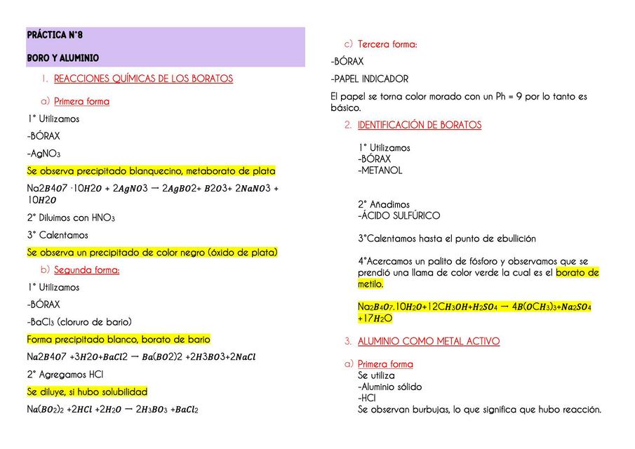 Guía de boro y alumenio | Daniksa Blas Arboleda | uDocz