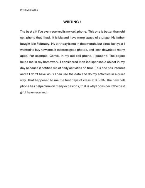 INTERMEDIATE 07 - WRITING 1 | samsstudy | uDocz