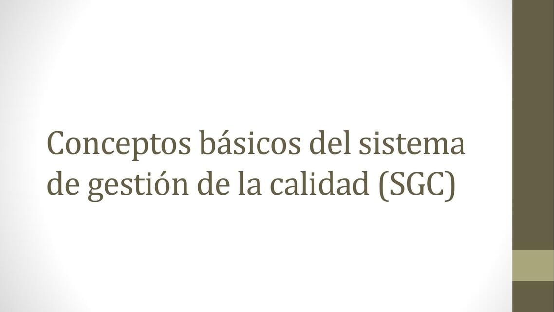 Conceptos Básicos del Sistema de Gestión de Calidad | INDUX | uDocz
